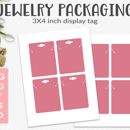 Bracelet Card Template 3x4 Jewelry Hang Tag Packaging - Etsy