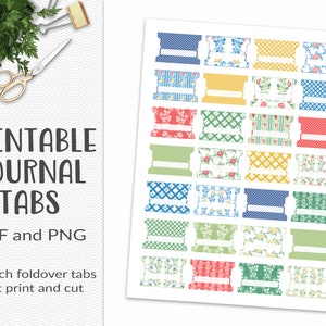 Printable Tabs Fold-over Tabs PNG Cut File Collage Sheet - Etsy