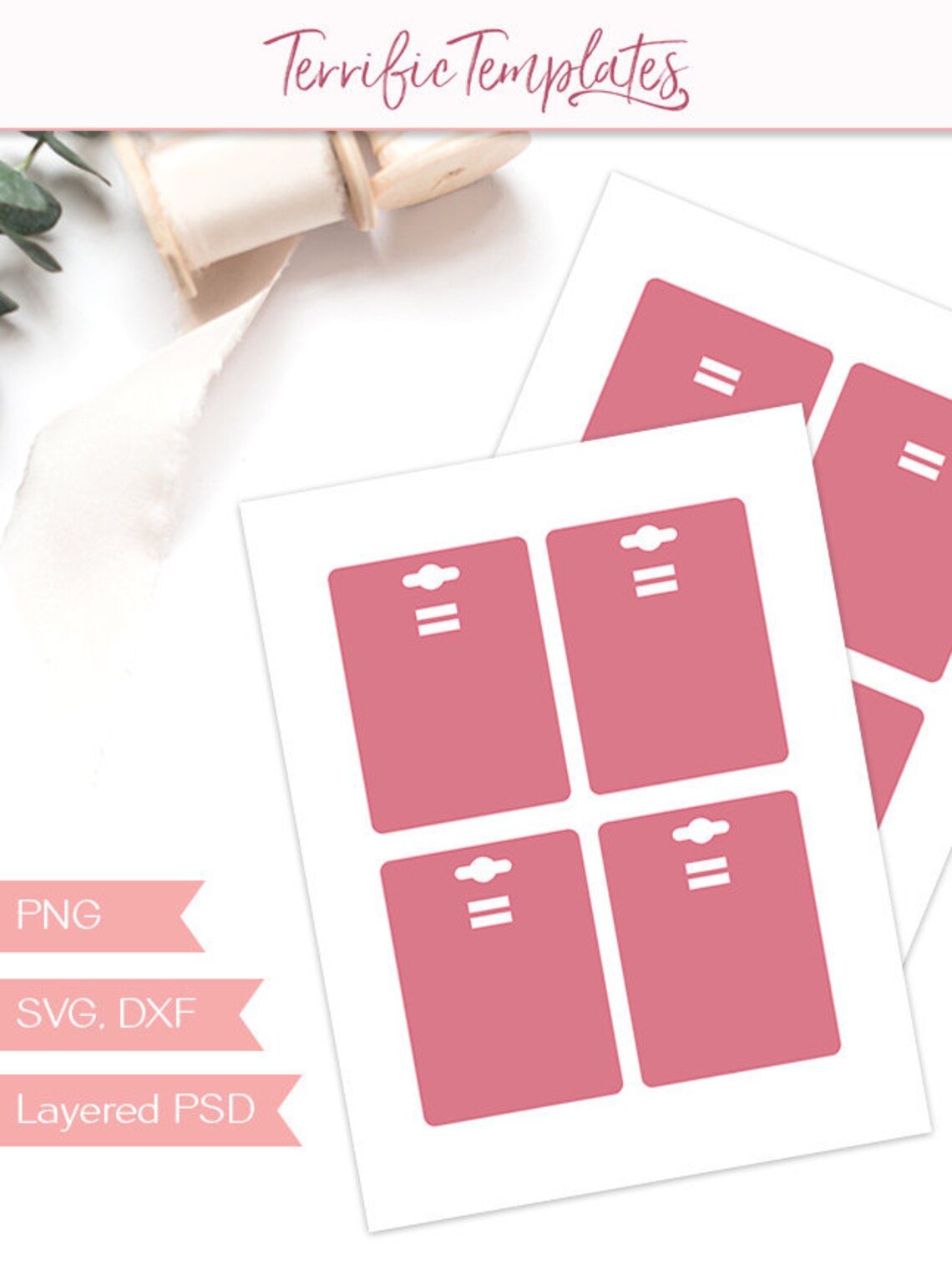 Hook Key Chain Display Template 3x4 Hang Tag Packaging | Etsy