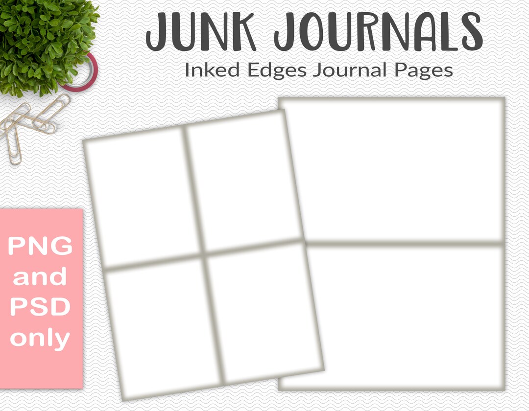 Inked Edge Overlay Mini Folding Journal Pages Junk Journal - Etsy