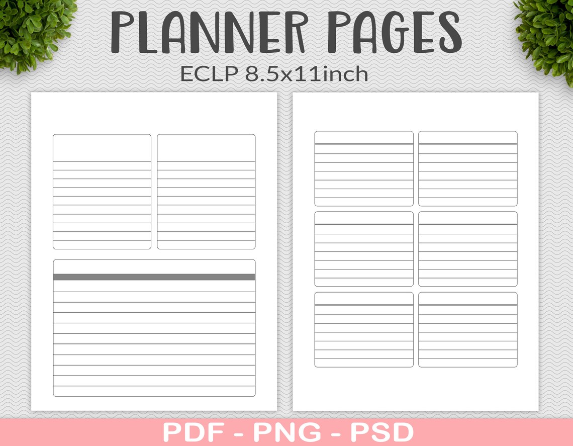 Editable Notes Boxes Planner Template 8.5x11 Ring - Etsy Canada