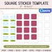 2 Square Label Tag Template, Sticker Sheet, Printable Craft Template ...