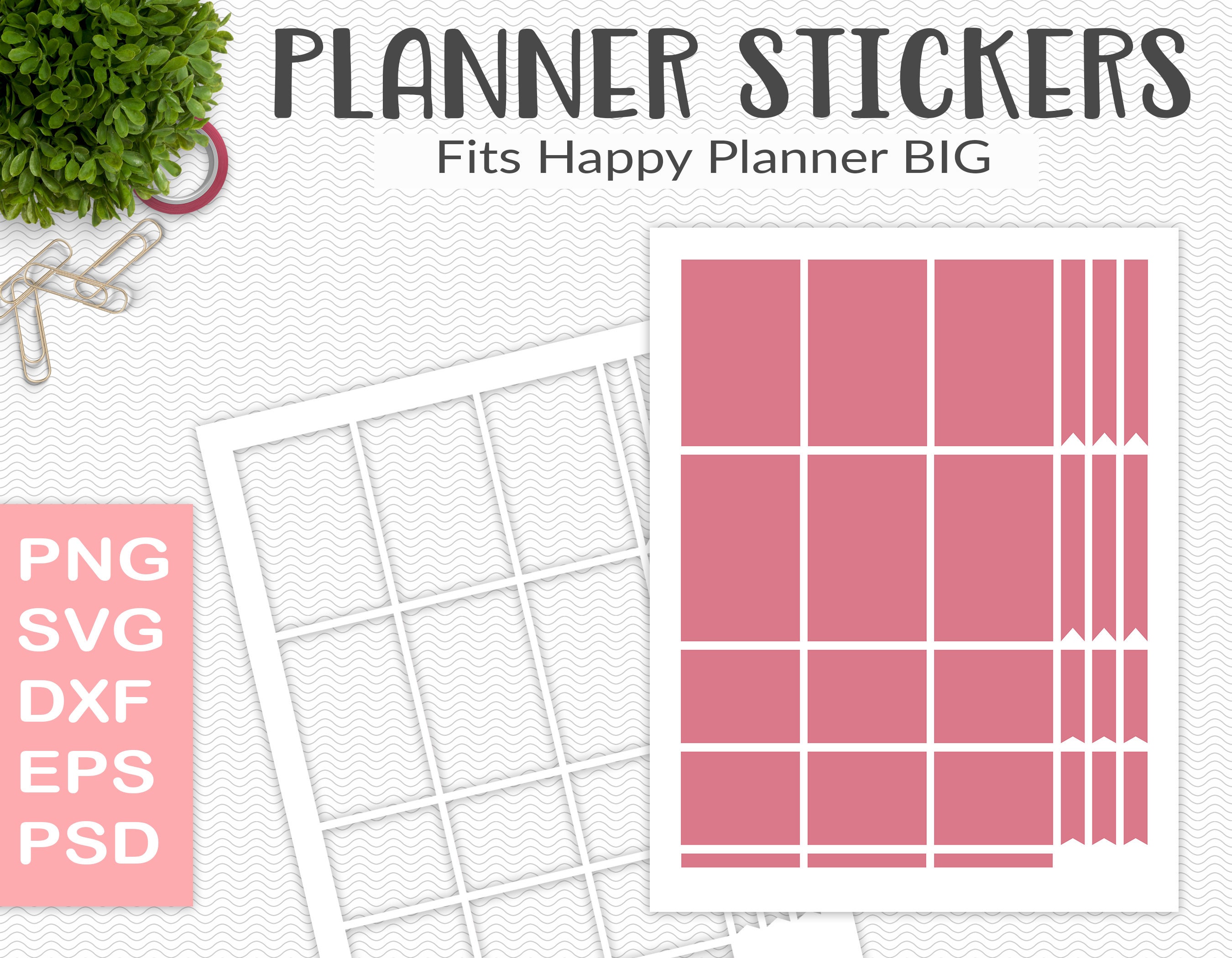 HP Big Weekly Planner Sticker Template for Happy Planner - Etsy