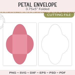 Petal Envelope Template, Party Printable Craft Template, Gift Card Wrap ...