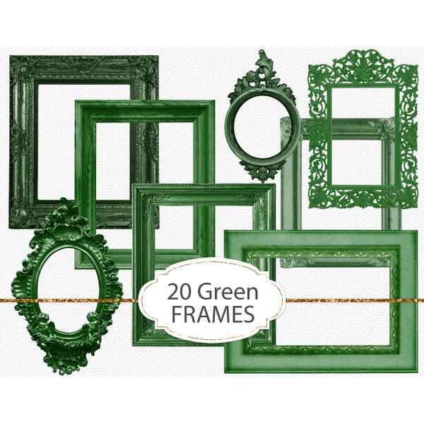 Green Frames Clipart - Etsy