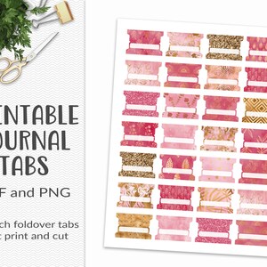 Printable Tabs Fold-over Tabs PNG Cut File Collage Sheet - Etsy