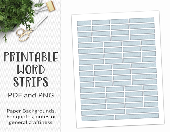 Word Strips Template Printable Quotes Layout Png Cut File - Etsy