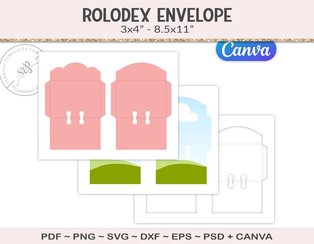 Dex Card Template, Envelope Rolodex Craft Cards, Svg Cut File, Memory ...