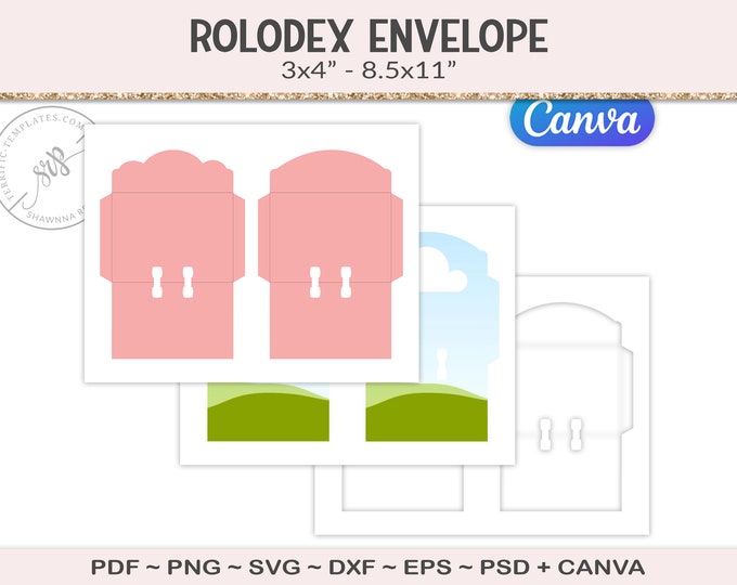 Dex Card Template, Envelope Rolodex Craft Cards, Svg Cut File, Memory ...