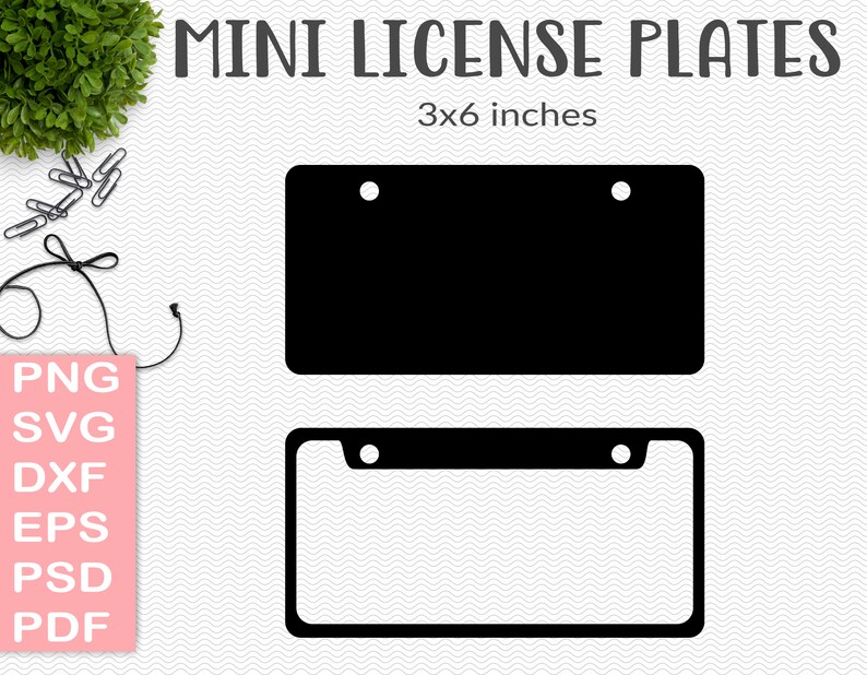 Bike License Plate and Frame Template Set Printable Craft Cut - Etsy