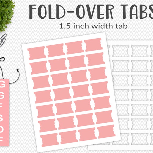 Tabs Template Blank Fold-over Tabs Svg Cut File Planner - Etsy