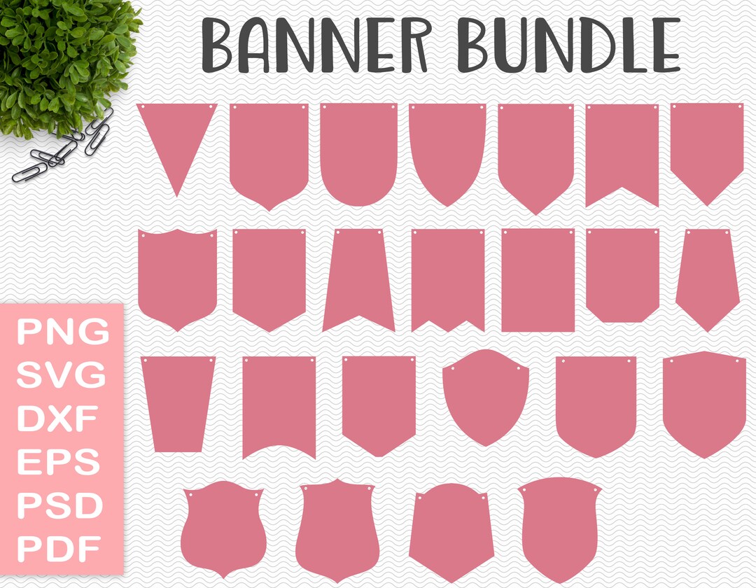 Bunting Banner Template Kit Party Printable Craft Cut Files - Etsy