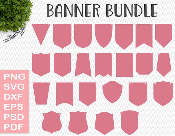 Bunting Banner Template Kit Party Printable Craft Cut Files - Etsy