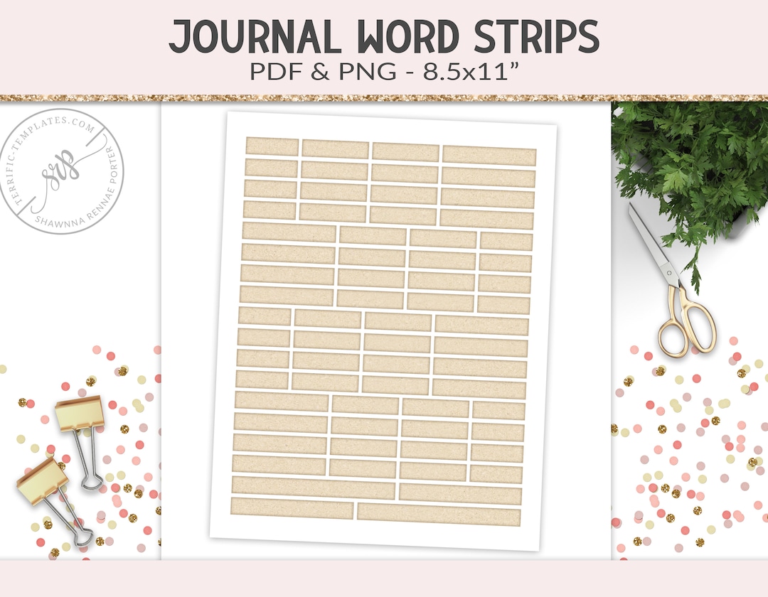 Word Strips Template, Printable Quotes Layout, Png Cut File Junk ...