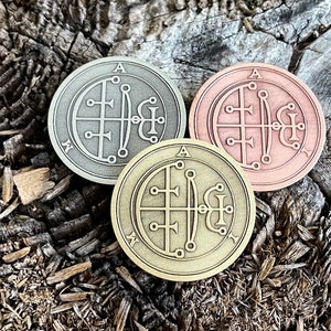 SEAL OF AIM || Goetia Coin || Aym || Coin, Pendant, Keychain, Pin Badge ...