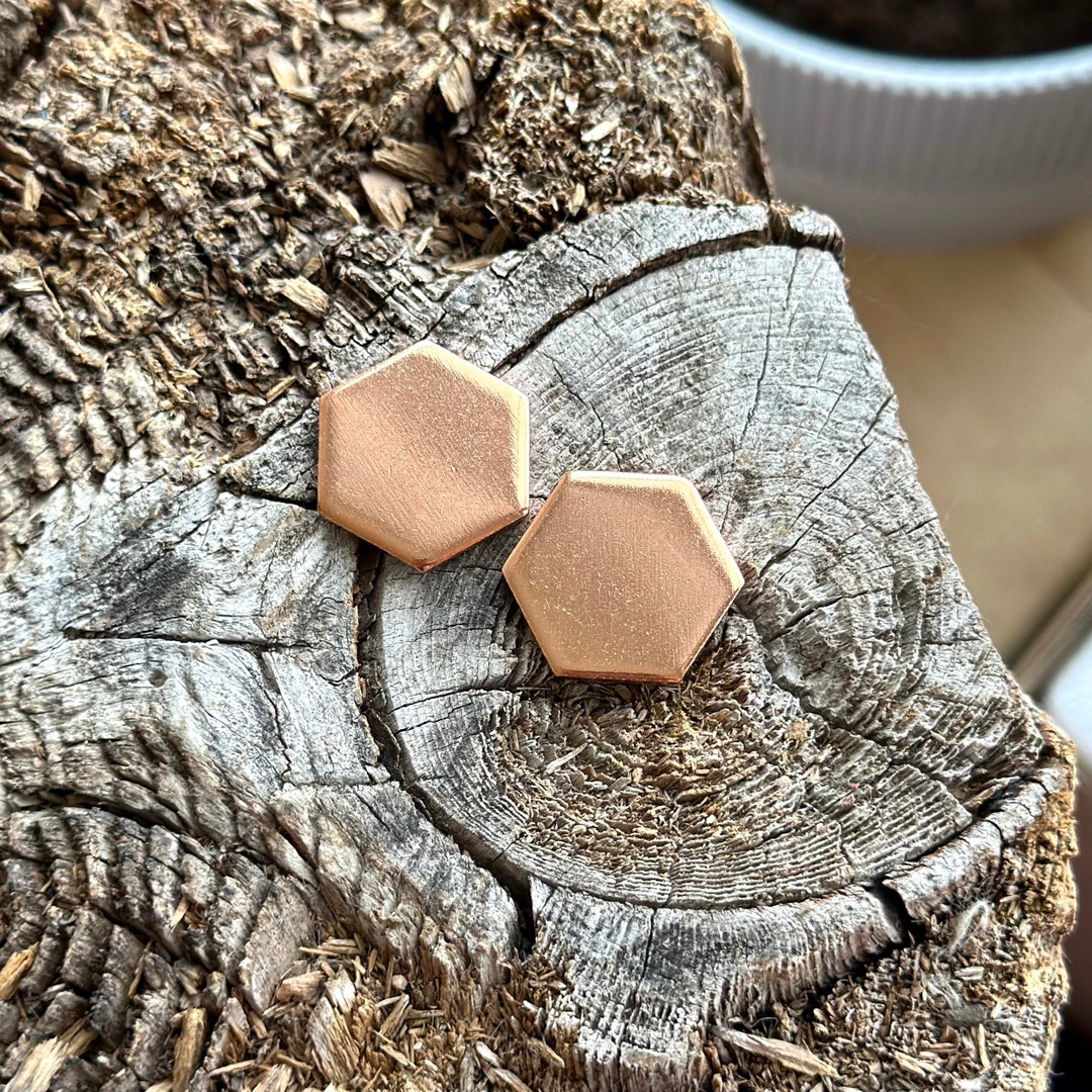 Hexagon Shape Copper Blanks || 23 Mm || Copper Hexagon Stamping ...