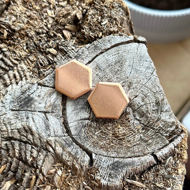 Hexagon Shape Copper Blanks || 23 Mm || Copper Hexagon Stamping ...
