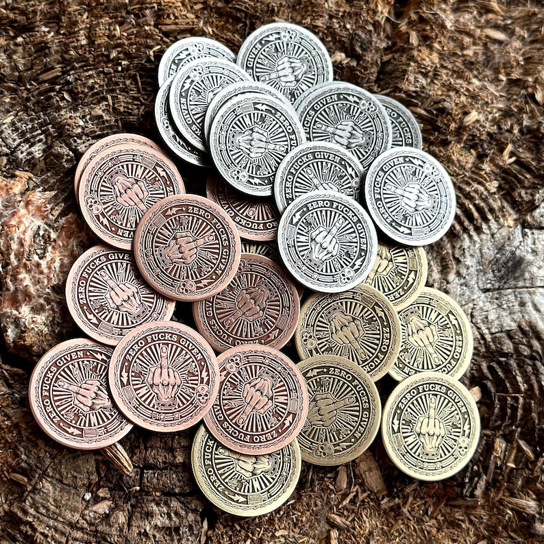 Zero F*cks Given Coin || Challenge Coin || Sarcastic Every Day Carry ...