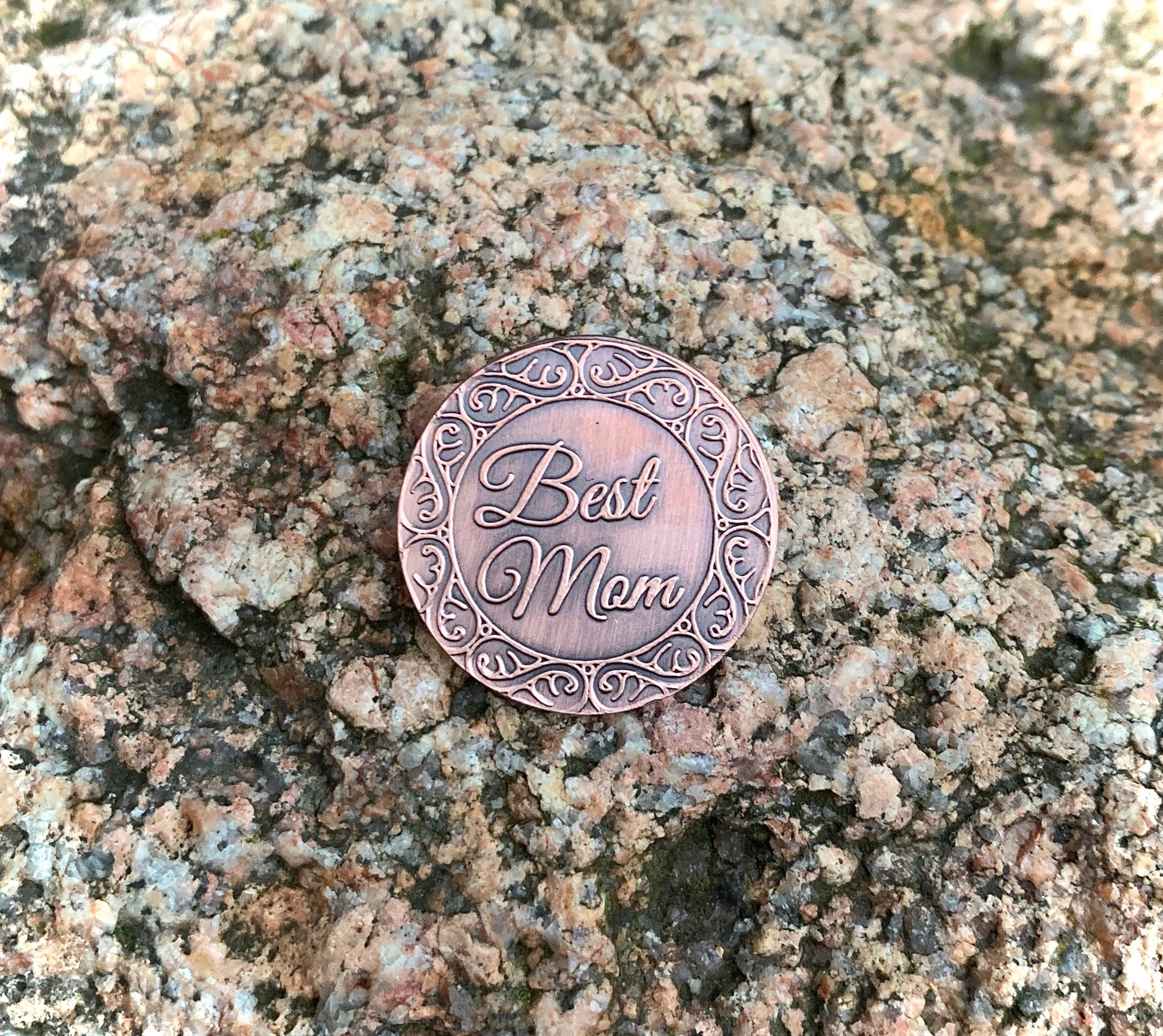 BEST MOM Coin Pendant Keychain Pin Badge 25mm-1 - Etsy