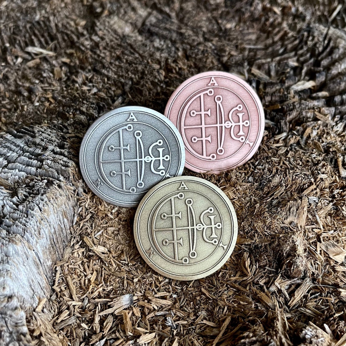 SEAL OF AIM Goetia Coin Aym Coin Pendant Keychain - Etsy