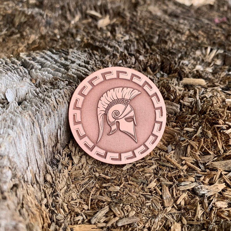 SPARTAN HELMET Coin || Ancient Greek Coin, Pendant, Keychain, Pin Badge ...