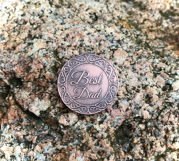 BEST DAD Coin Best Dad Pendant Keychain Best Dad Pin - Etsy