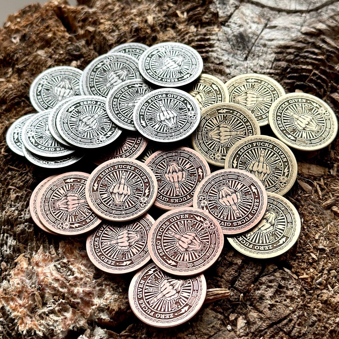Zero Fcks Given Coin Challenge Coin Sarcastic Every Day Carry Coin ...
