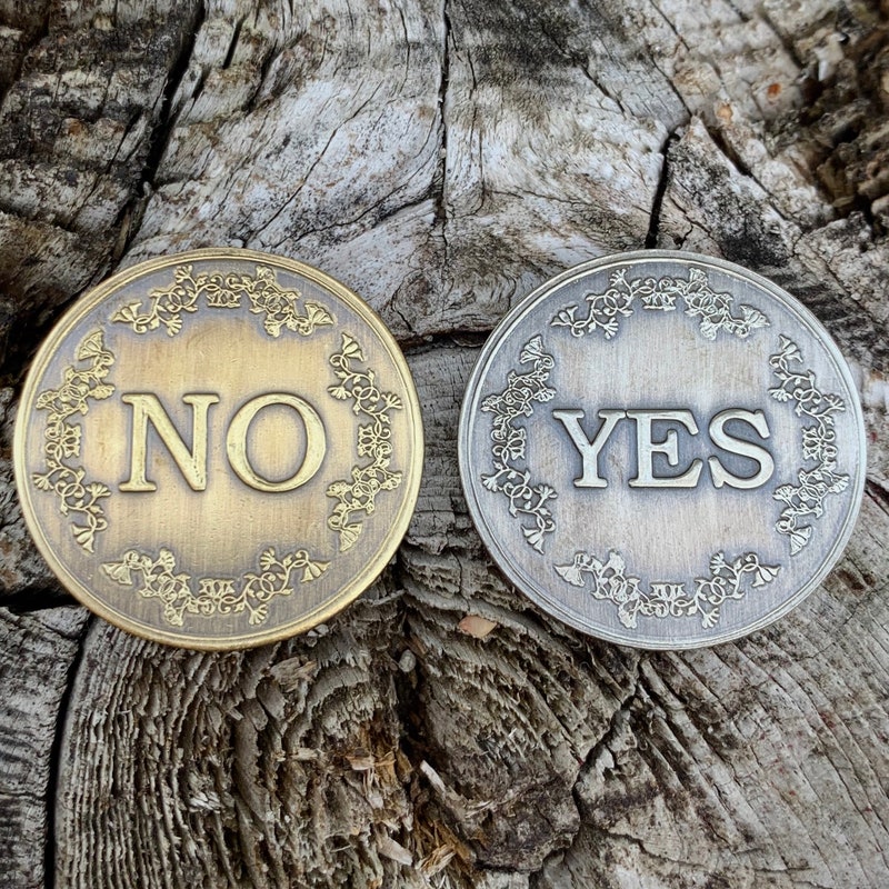Yes No Brass Coins - Etsy UK