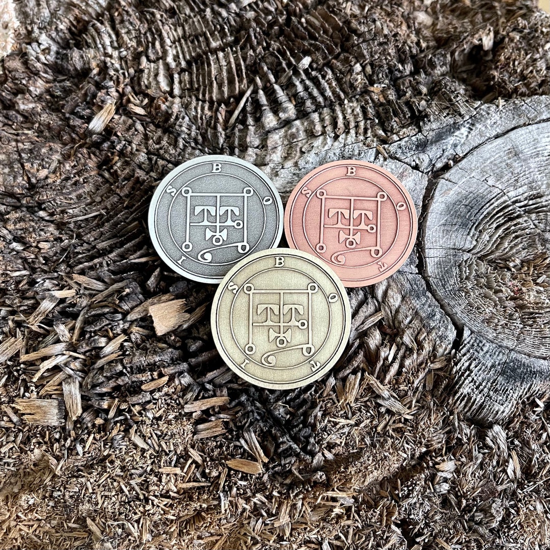SEAL OF BOTIS Goetia Coin Botis Coin, Pendant, Keychain, Pin Badge 33mm ...