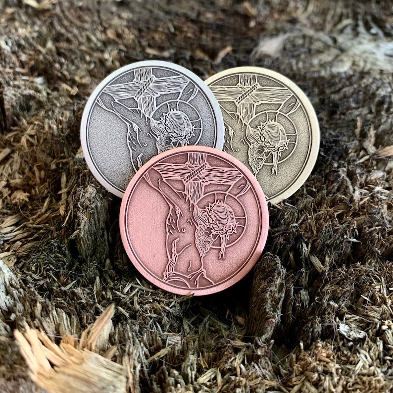 Christ Crucified Coin Jesus Coin Catholic Faith Pocket - Etsy