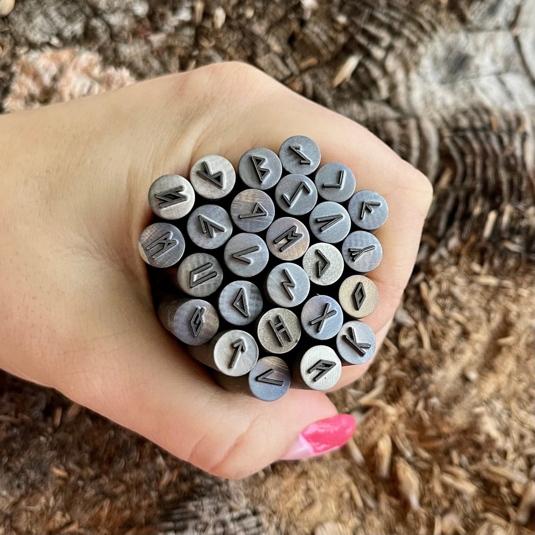 RUNIC LATIN ALPHABET Set || Runic Style Alphabet Metal Stamps Set ...