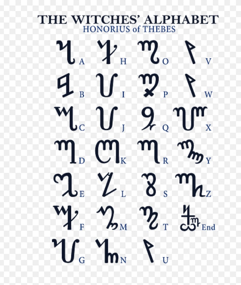 THEBAN ALPHABET Set Witches' Alphabet Metal Stamps Set - Etsy