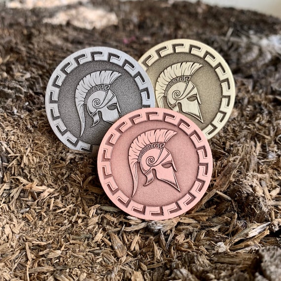 SPARTAN HELMET Coin Ancient Greek Coin Pendant Keychain | Etsy