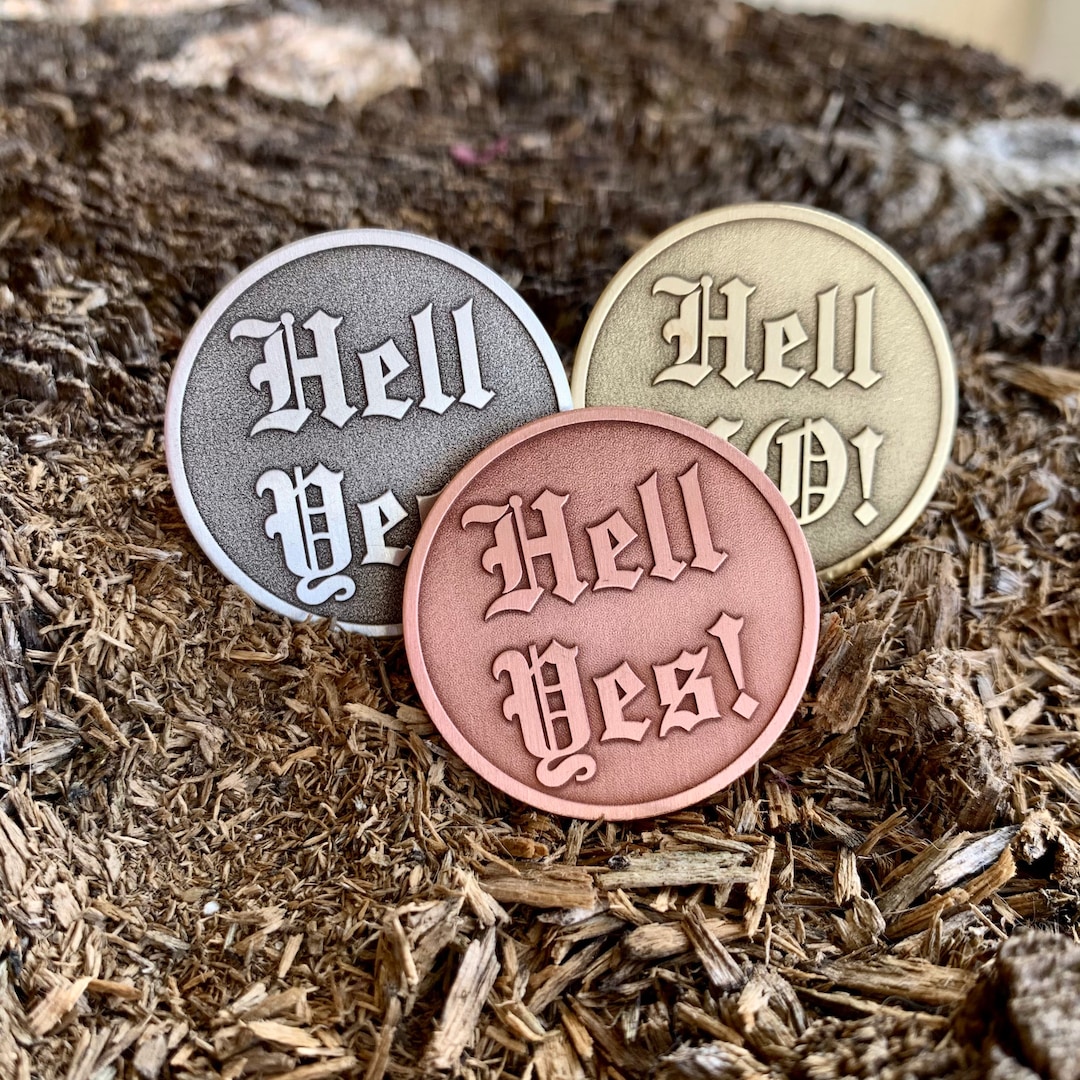 Hell Yes/hell NO Coin || Decision Coin || Oracle Coin - Etsy