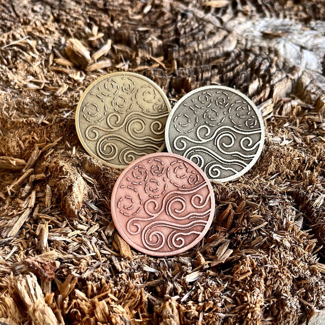 AIR Element Coin || Four Elements Coin || Pendant || Keychain || Pin ...