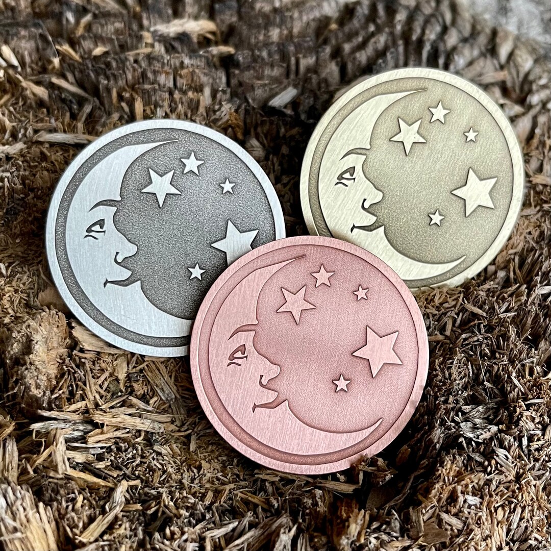 MOON Coin || MOON Souvenir || Pendant || Keychain || Pin Badge (33mm, 1 ...