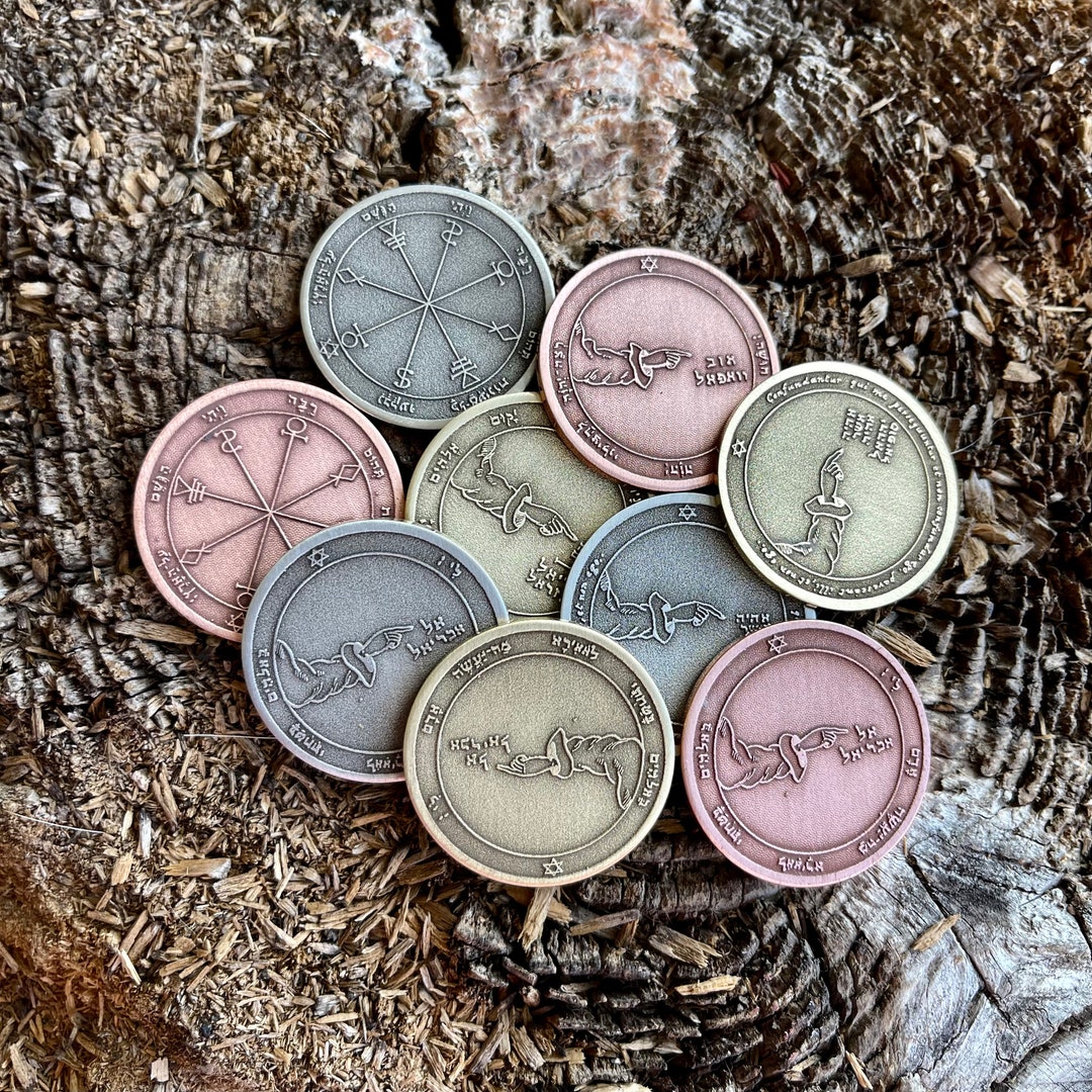 MOON PENTACLE SEALS Coins Set || Solomon Seals Coin | 6 Solomon Moon ...