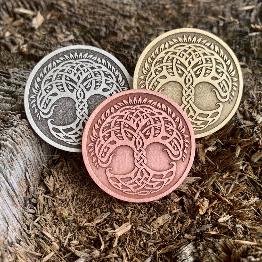 TREE of LIFE Coin || Souvenir || Pendant || Keychain || Pin Badge (33mm ...