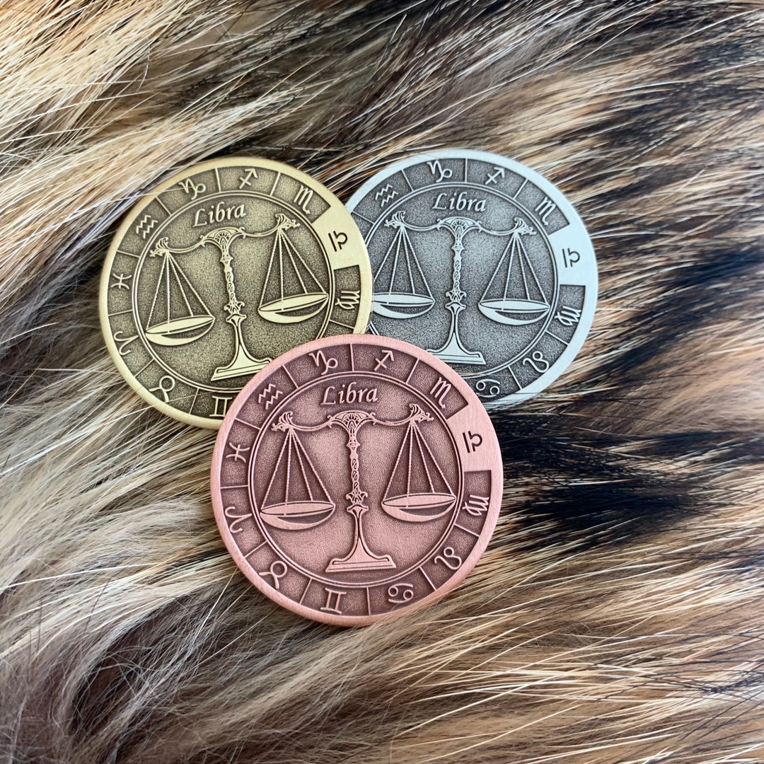 LIBRA || Zodiac Sign || Astrological Sign || Coin, Pendant, Keychain ...
