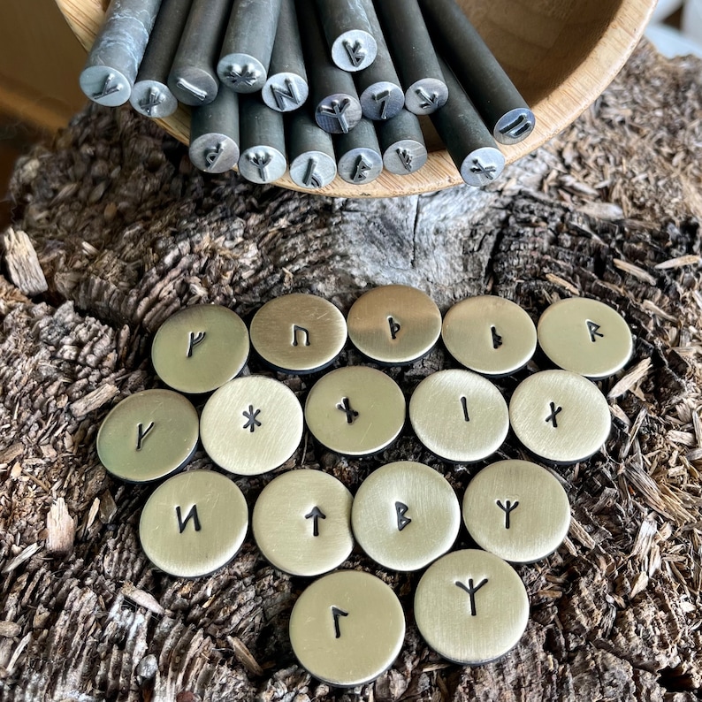 YOUNGER FUTHARK KAUN Scandinavian Runes Metal Stamp - Etsy