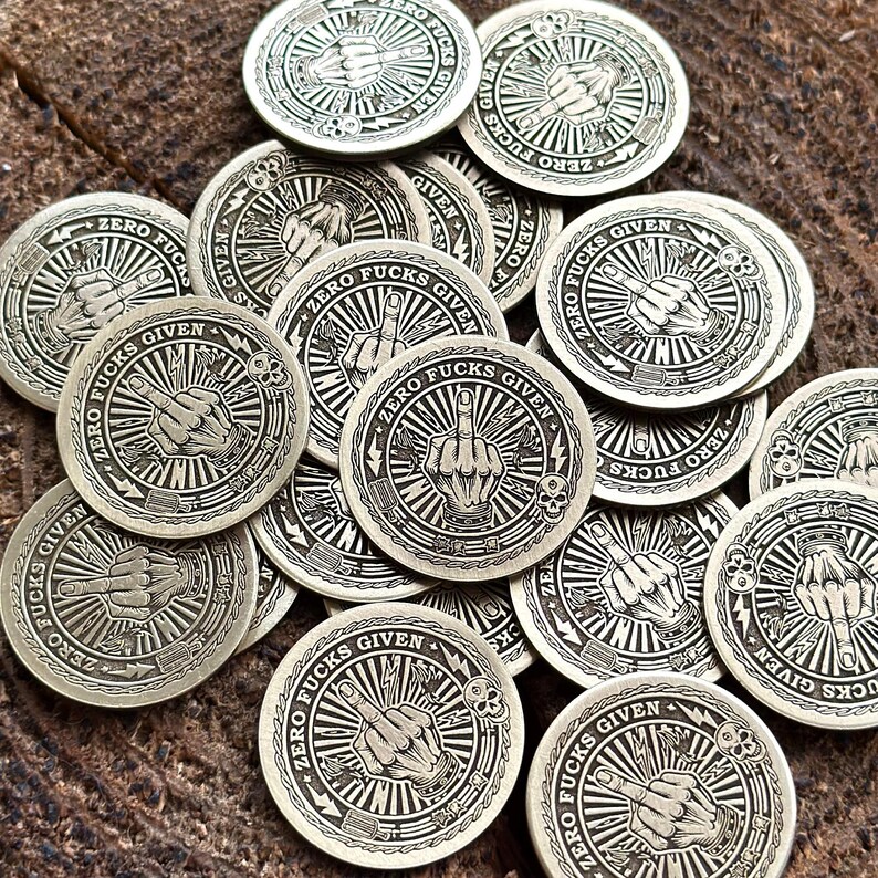 Zero F*cks Given Coin || Challenge Coin || Sarcastic Every Day Carry ...
