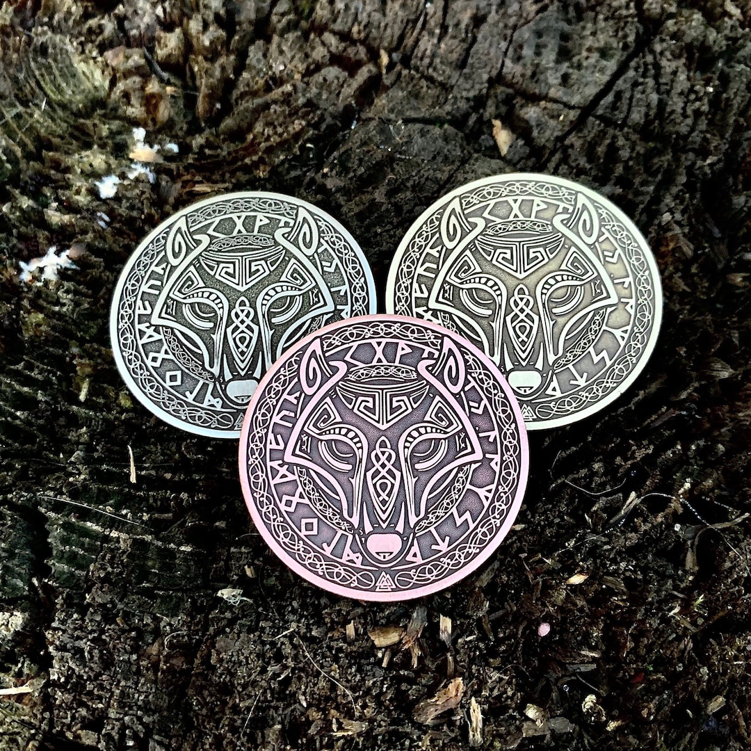 FENRIR Coin, FENRIR Pendant, FENRIR Keychain, Fenrir Pin Badge 33 Mm, 1 ...