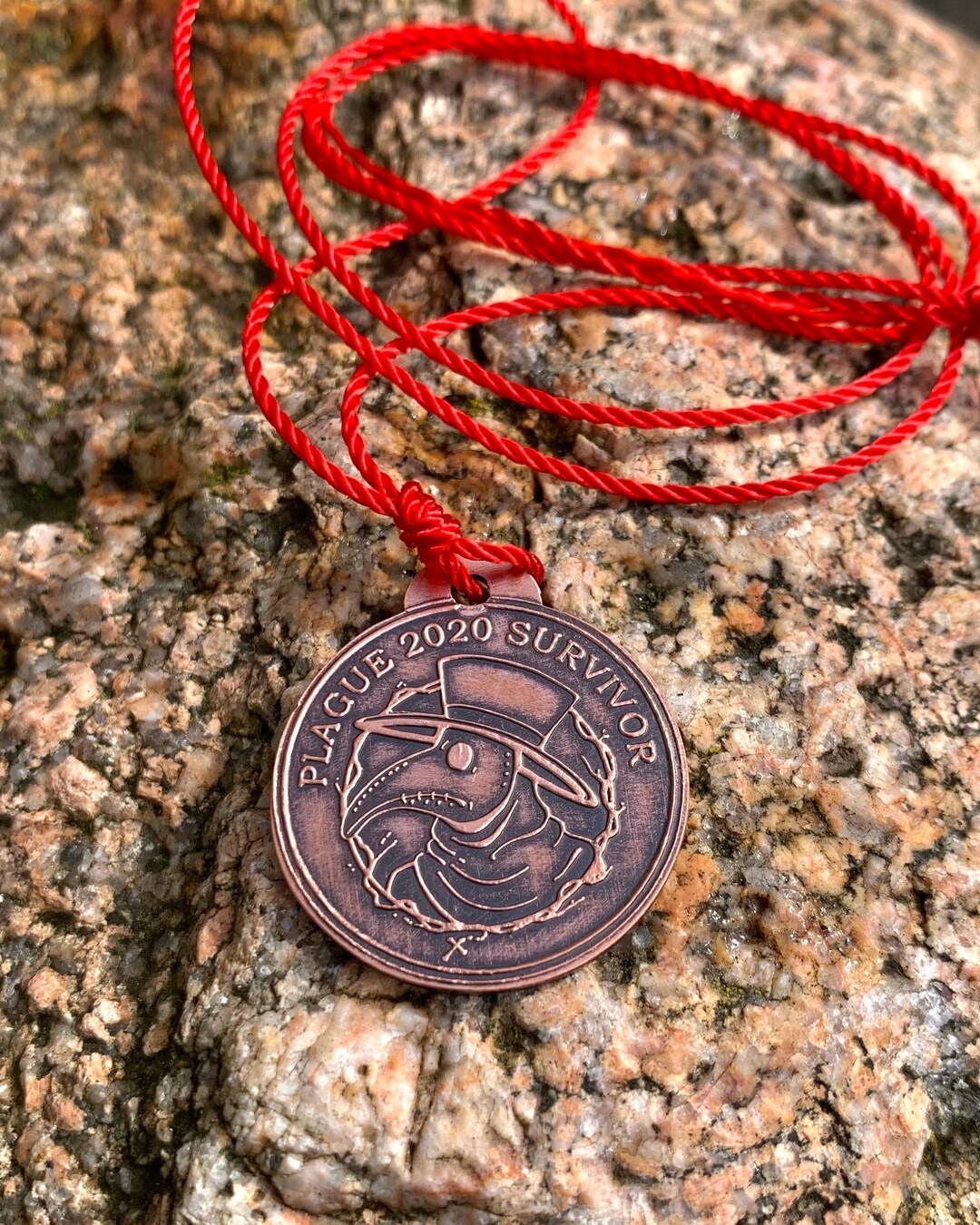 Plague Survivor Coin Necklace, Pendant, Keychain, Plague Doctor, Plague Mask, Plague Pin Badge ...
