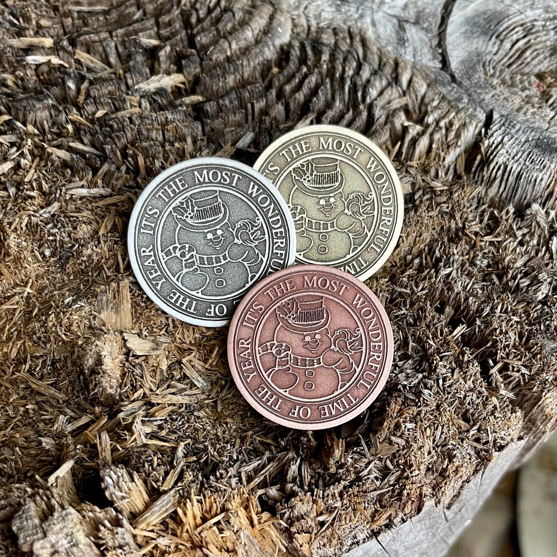 MERRY CHRISTMAS Coin SNOWMAN Coin Souvenir Pendant - Etsy