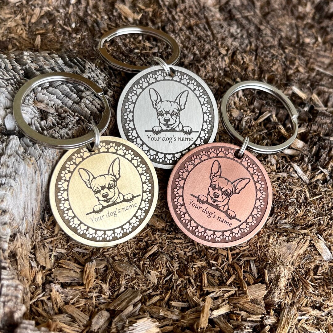Custom DOG TAG || Chihuahua Dog Tag || Coin || Keychain || (25mm-1inch ...