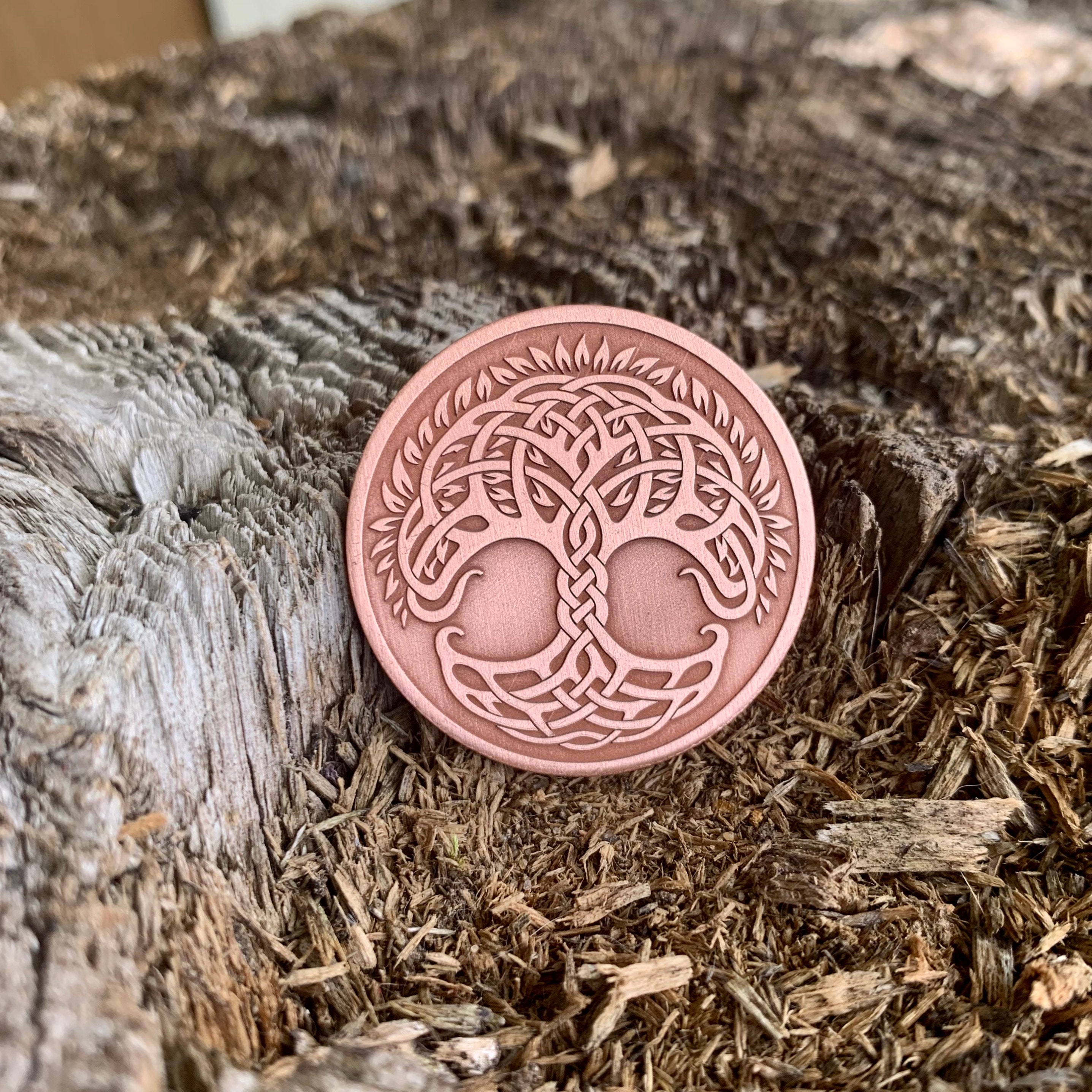 TREE of LIFE Coin || Souvenir || Pendant || Keychain || Pin Badge (33mm ...