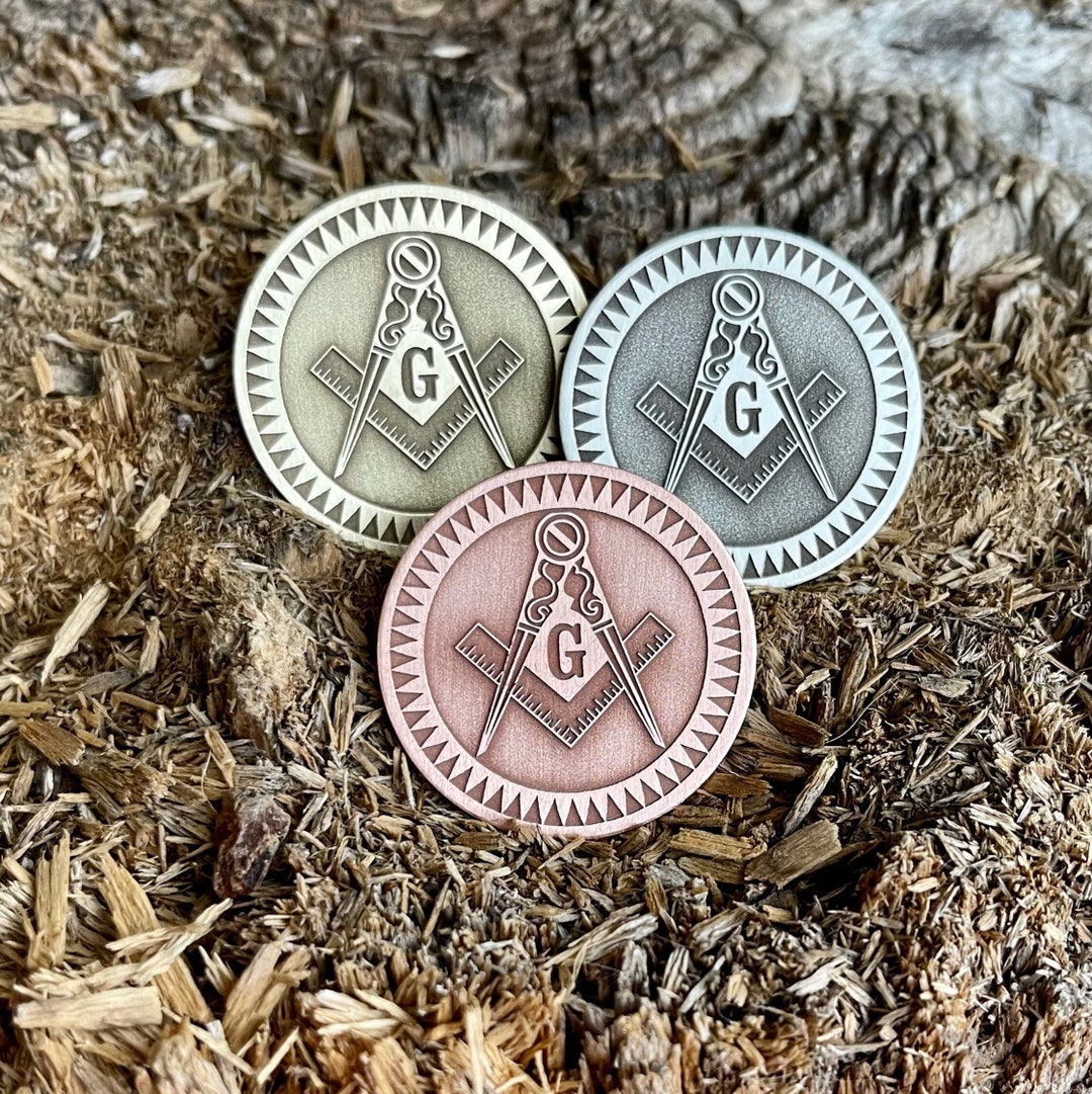 FREEMASONRY Coin || Freemasonry Symbol | Pendant | Keychain | Pin Badge ...
