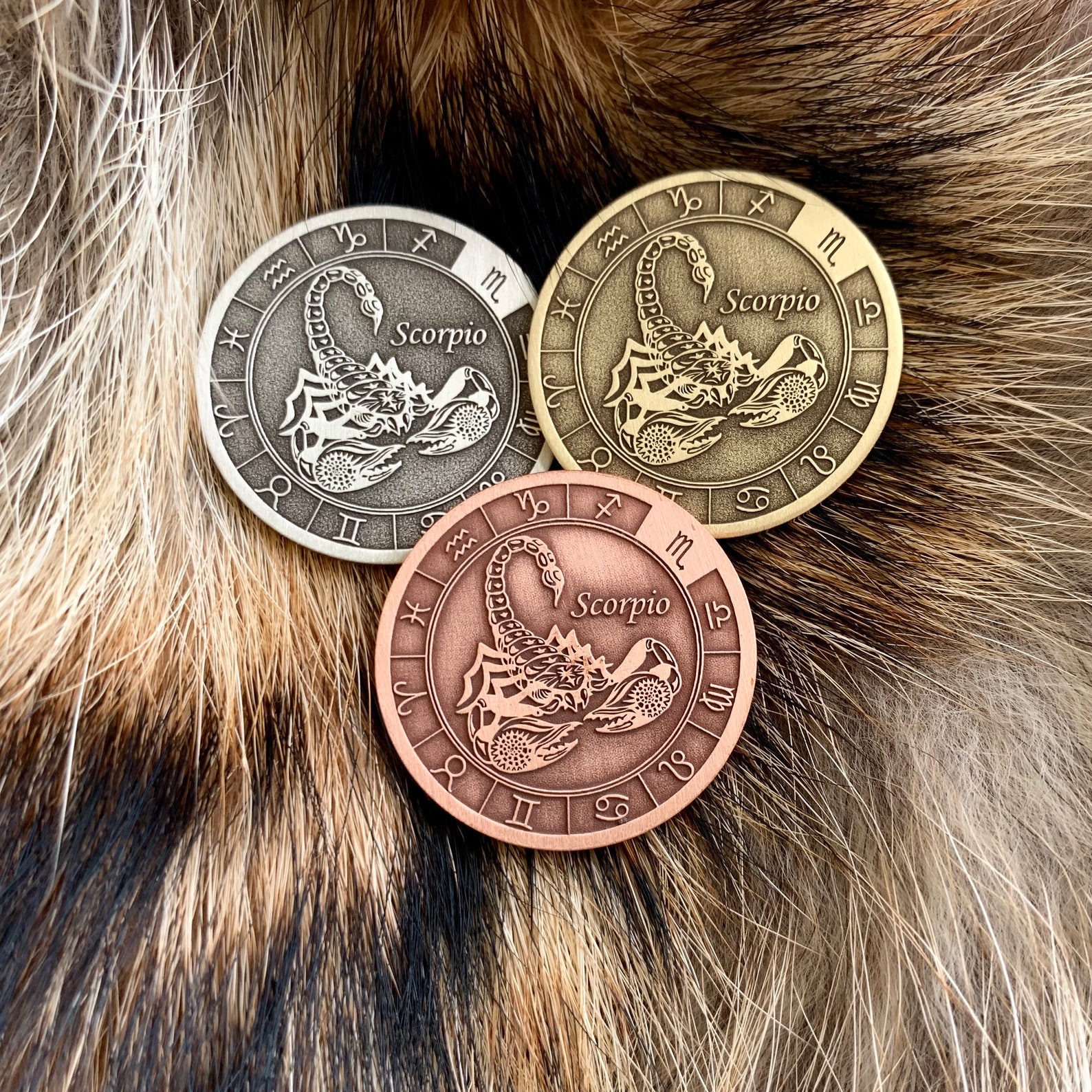 SCORPIO || Zodiac Sign || Astrological Sign || Coin, Pendant, Keychain ...
