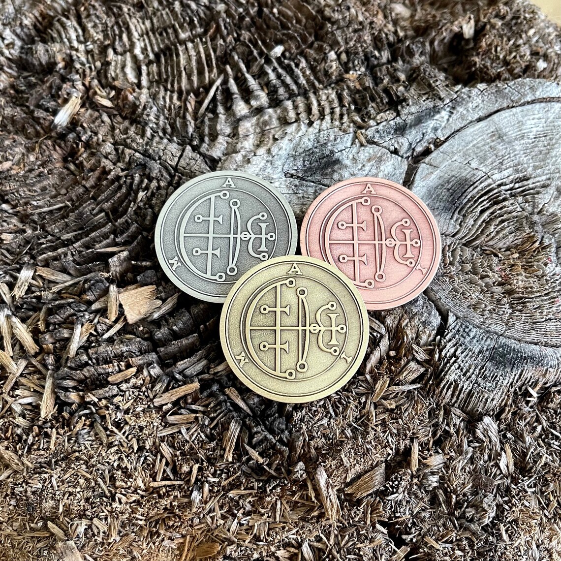 SEAL OF AIM Goetia Coin Aym Coin Pendant Keychain - Etsy