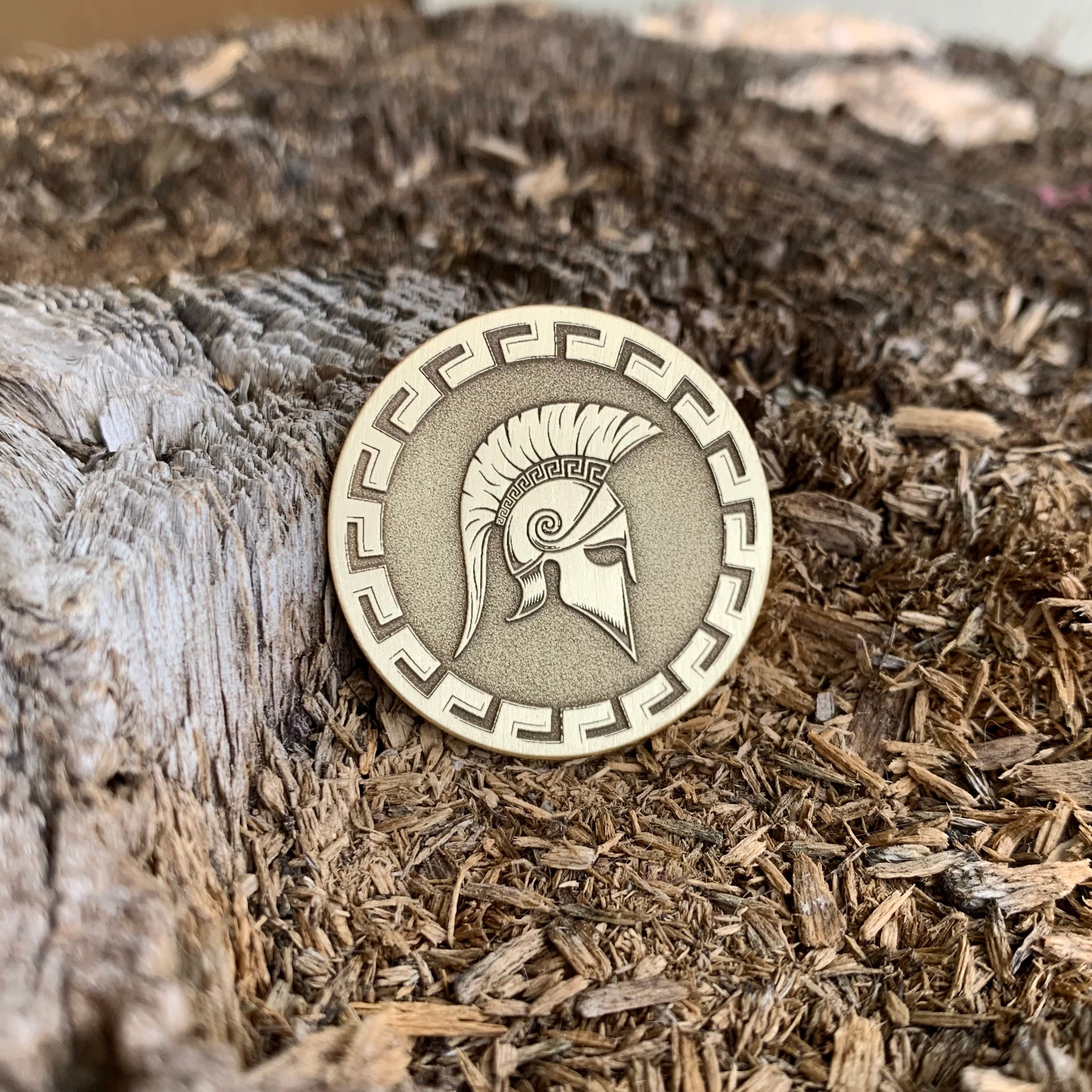 SPARTAN HELMET Coin || Ancient Greek Coin, Pendant, Keychain, Pin Badge ...